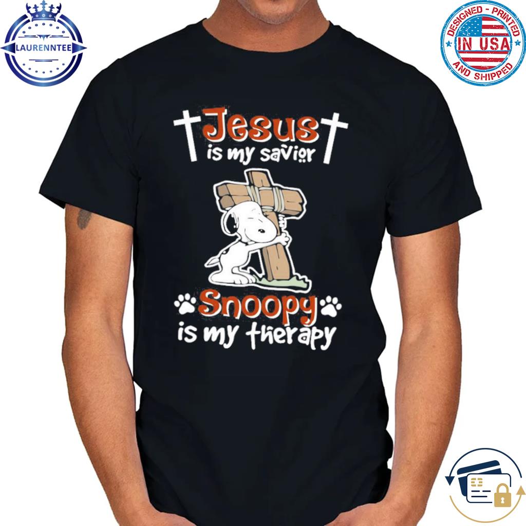 Laurenntee - Jesus is my savior snoopy is my therapy Peanuts shirt