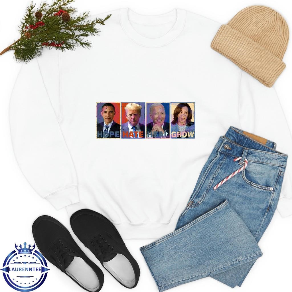 Kamala harris support hope hate heal grow shirt, hoodie, sweater, long ...